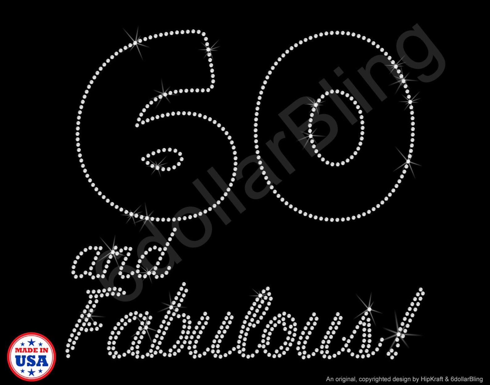 60 and Fabulous Rhinestone Iron-on Crystal Bling Transfer | Etsy