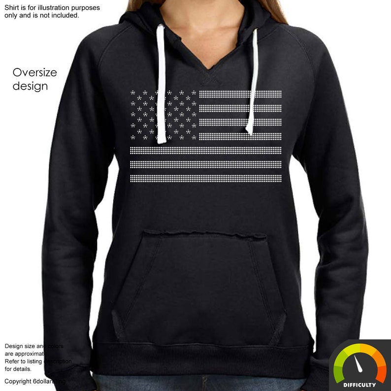 Rhinestone Iron on USA American Flag Transfer Crystal Bling | Etsy