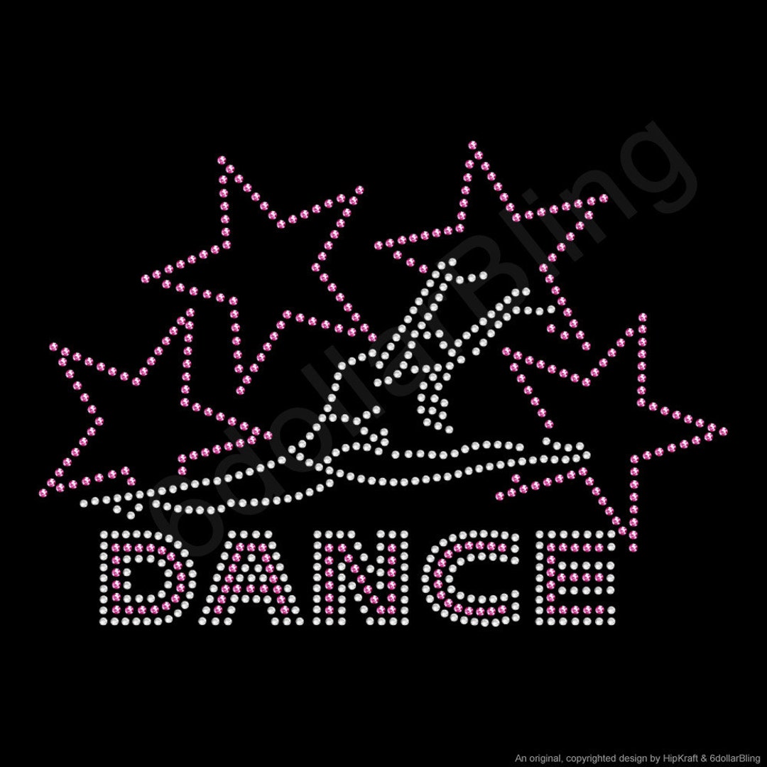 Dance Rhinestone Iron-on Crystal Bling Hotfix Sparkle Transfer Applique ...