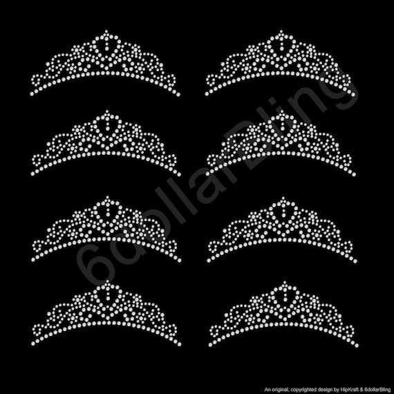 Small Tiara Crown Set Rhinestone Iron-on Crystal Bling Hotfix - Etsy