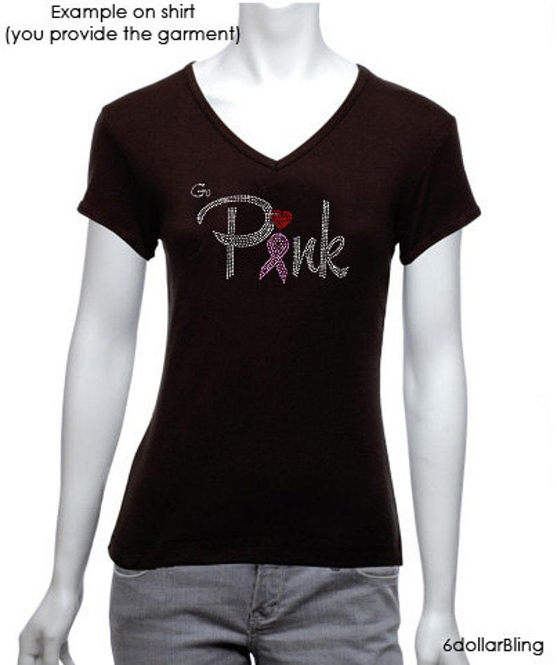 Go Pink Rhinestone Iron-on Crystal Bling Hotfix Sparkle - Etsy