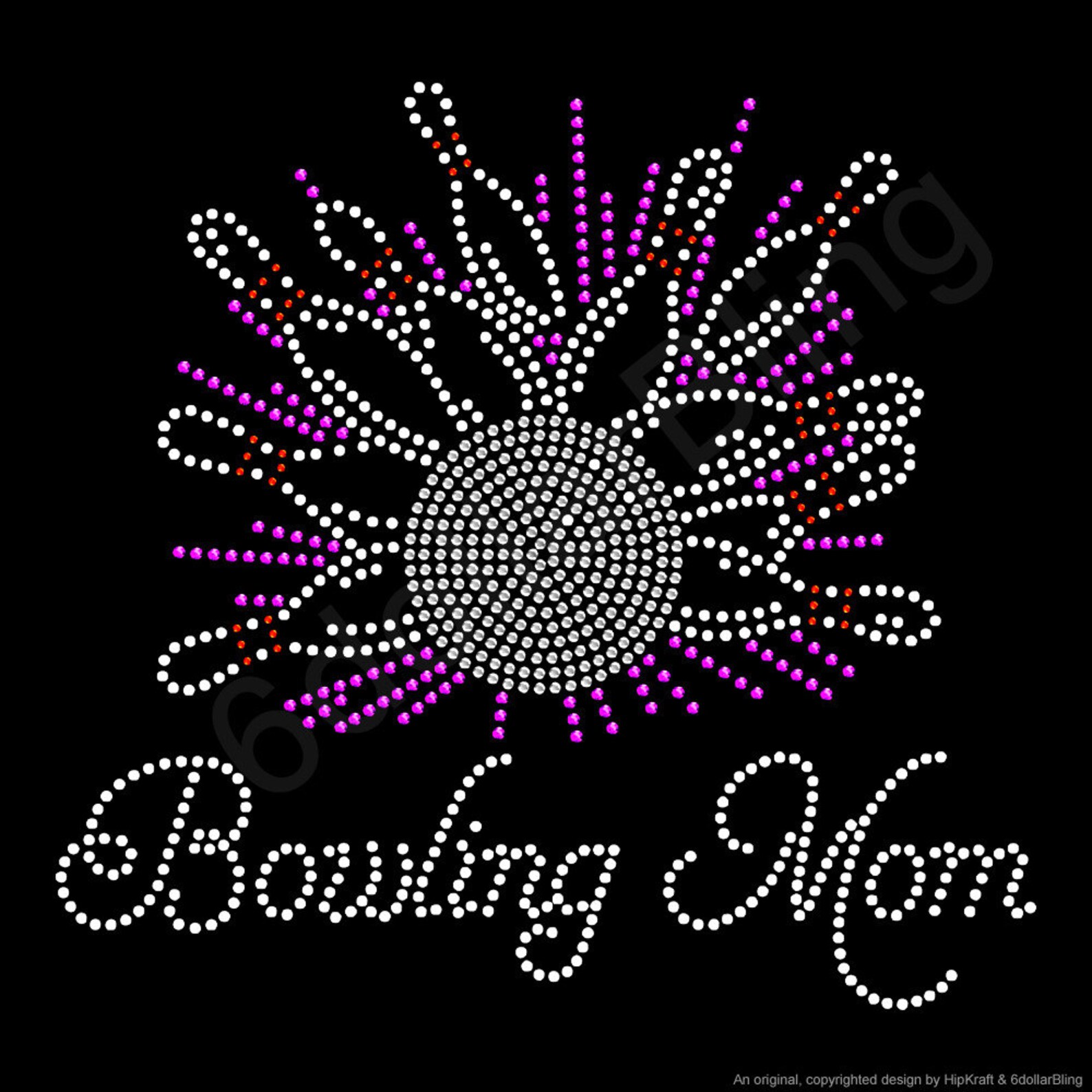 Bowling Mom Rhinestone Iron-on Transfer Crystal Bling Applique - Make ...