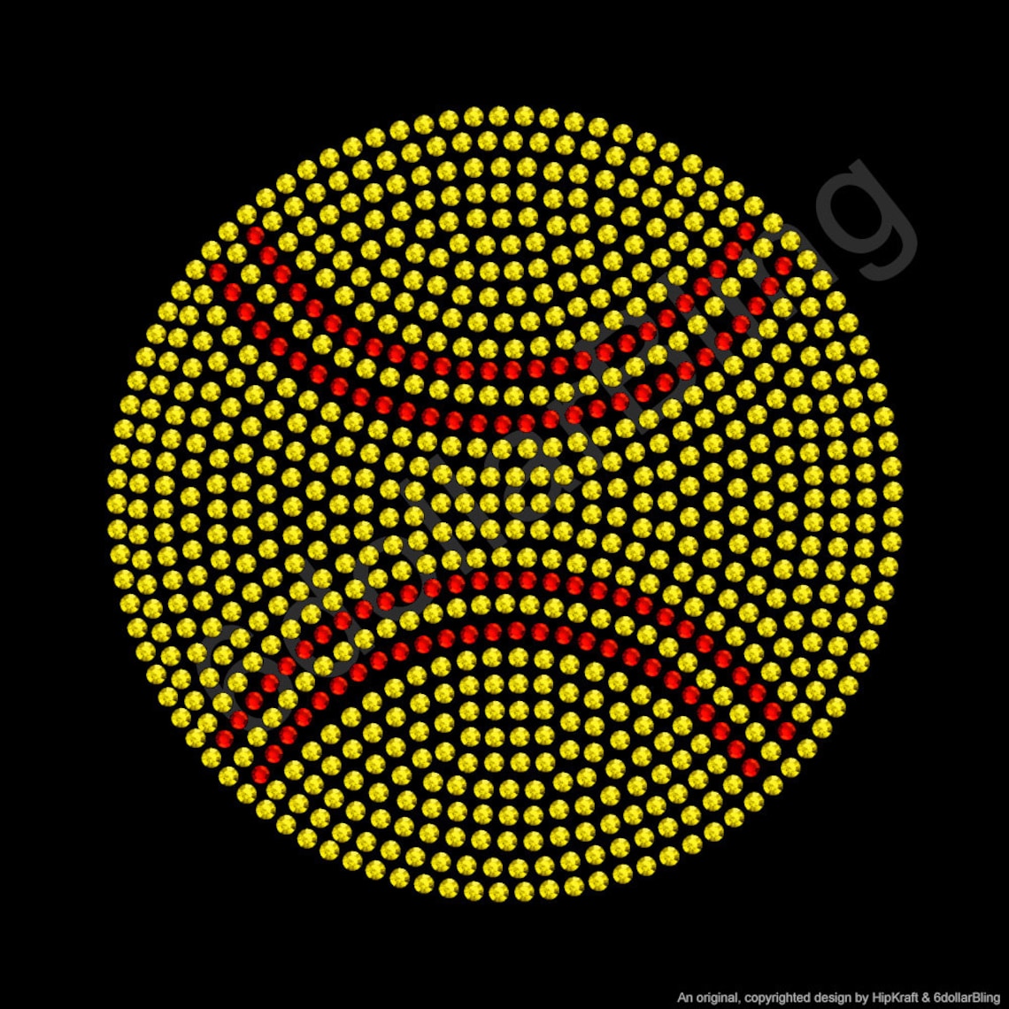 Large Softball Rhinestone Iron-on Crystal Bling Hotfix Sparkle - Etsy