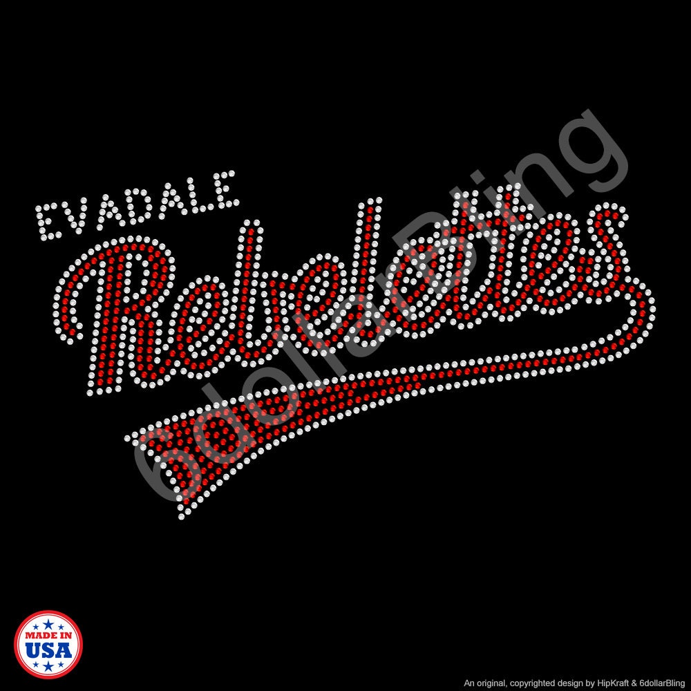 Rebels or Rebelettes Rhinestone Iron-on Crystal Bling Hotfix Sparkle ...