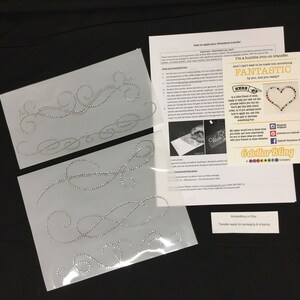 Rhinestone Iron on Transfer "swirls (set 2)" Set of 5 Girly Swirly ...