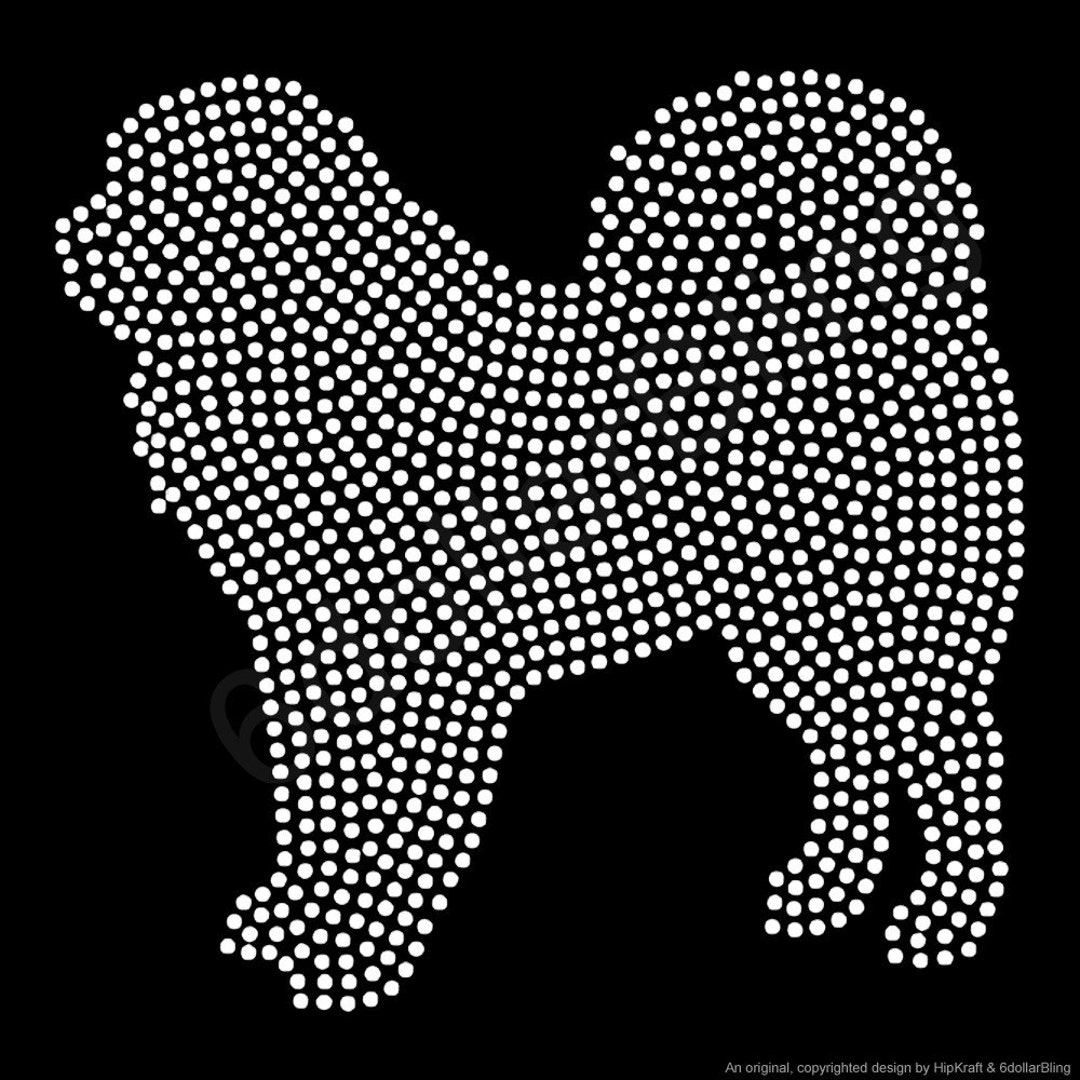 Tibetan Mastiff Rhinestone Iron-on Crystal Bling Hotfix Sparkle ...