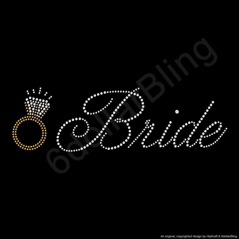 Bride With Ring Rhinestone Iron On Crystal Bling Hotfix Etsy