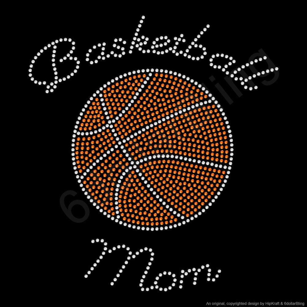 Basketball Mom Rhinestone Iron-on Crystal Bling Hotfix Sparkle - Etsy