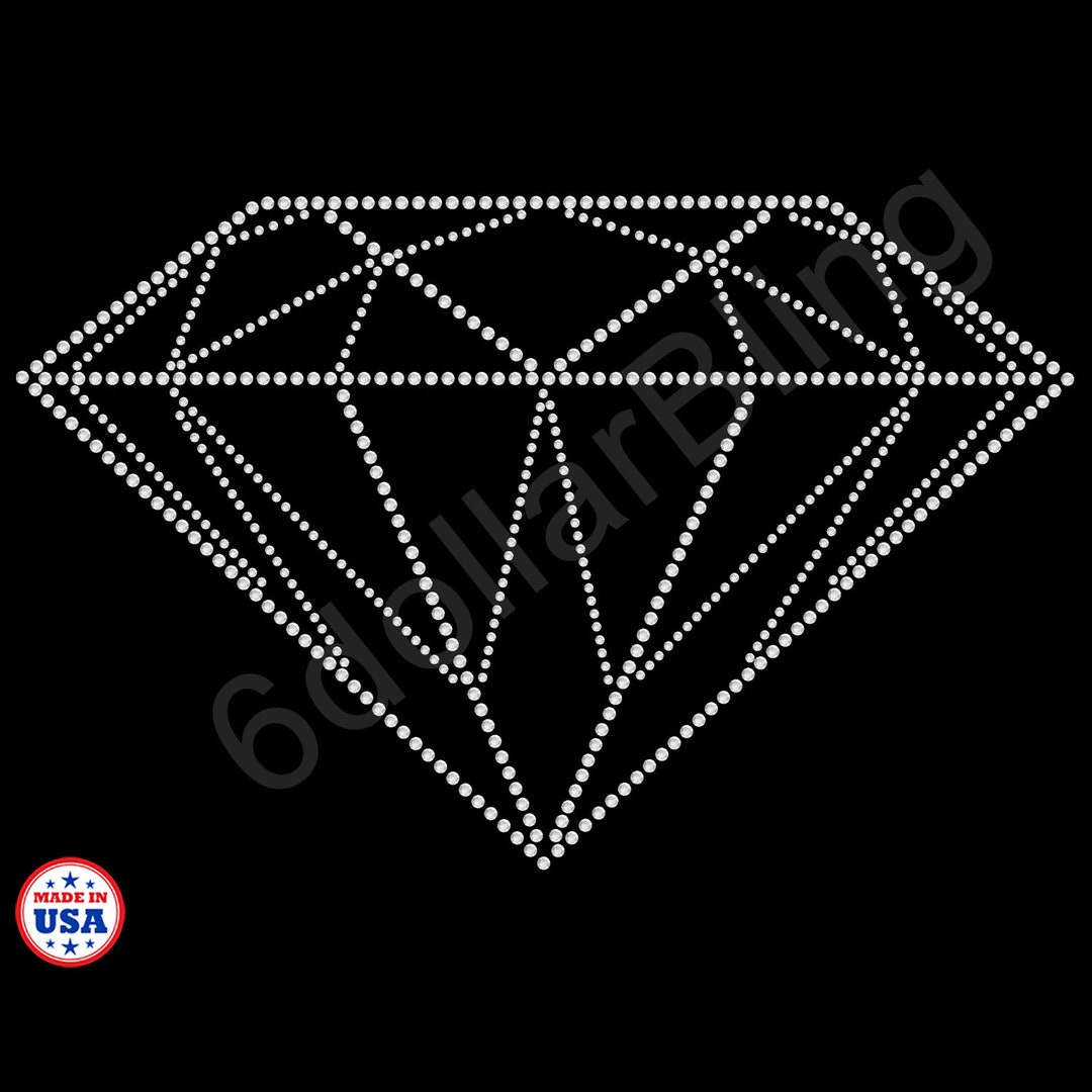 Rhinestone Iron on Transfer Large Diamond Open/unfilled Crystal Bridal ...