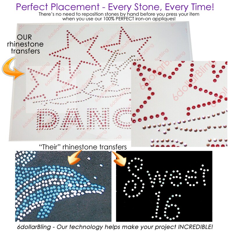 Rhinestone Iron on Transfer Starburst Star Pattern Starry Starscape ...