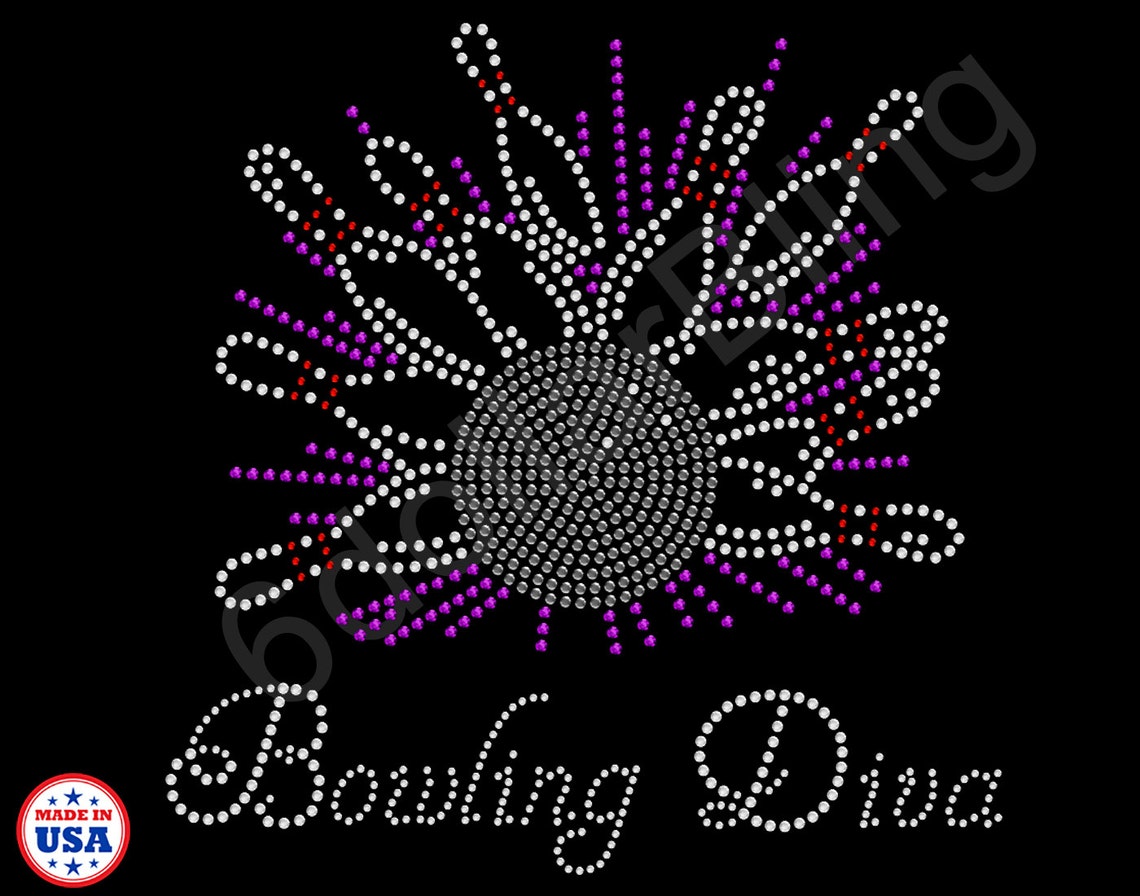 Bowling Diva Rhinestone Iron-on Transfer Crystal Bling - Etsy