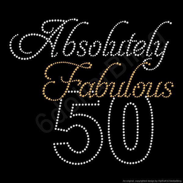 50th Birthday Bling Iron On Etsy
