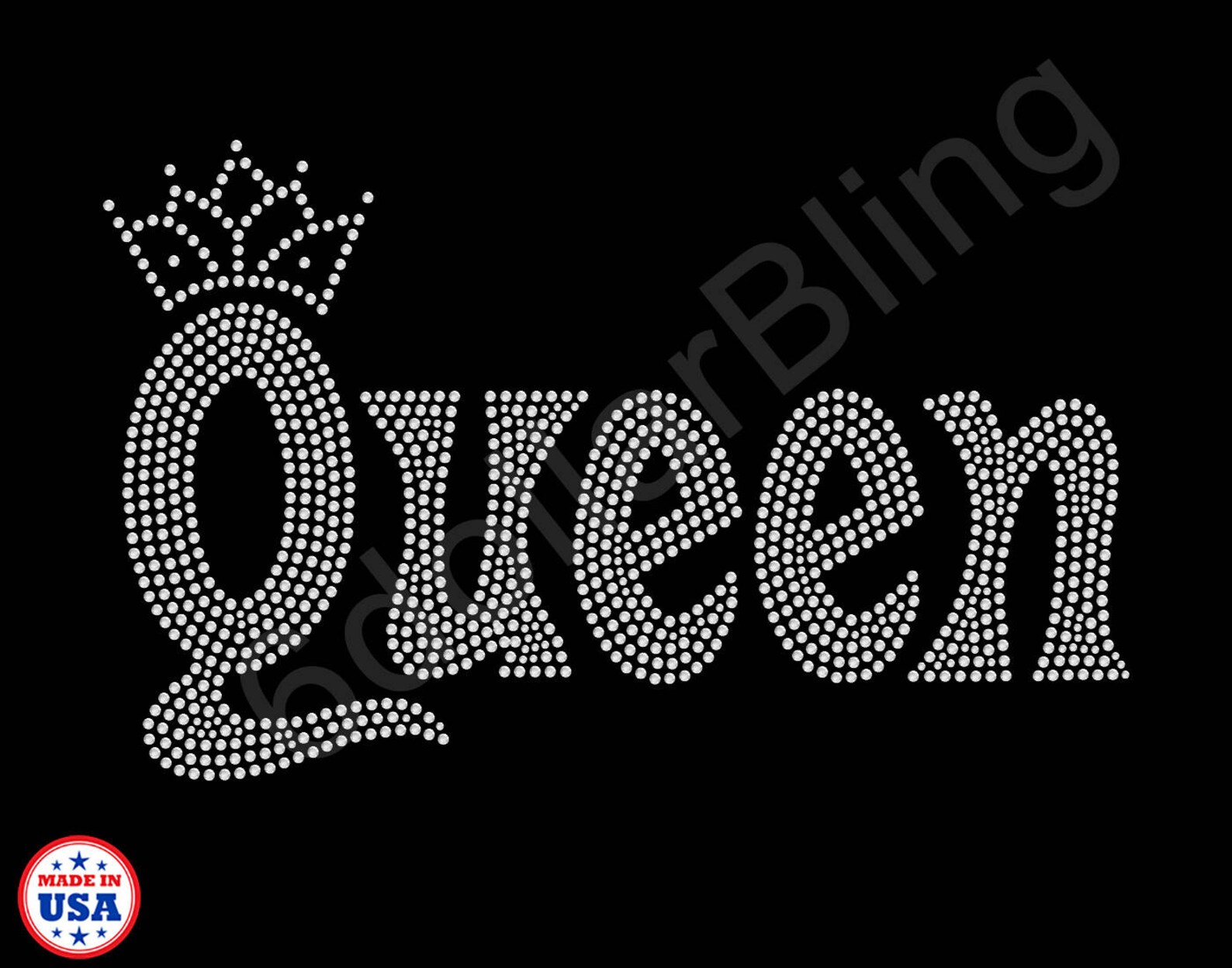 Rhinestone Iron on Transfer queen With Crown - Etsy
