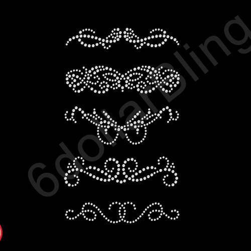 Swirls Set 1 Rhinestone Iron-on Transfer Crystal Bling | Etsy
