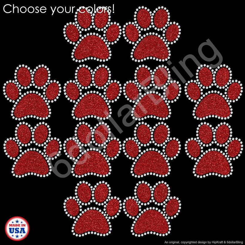 Rhinestone Paw Print - Etsy