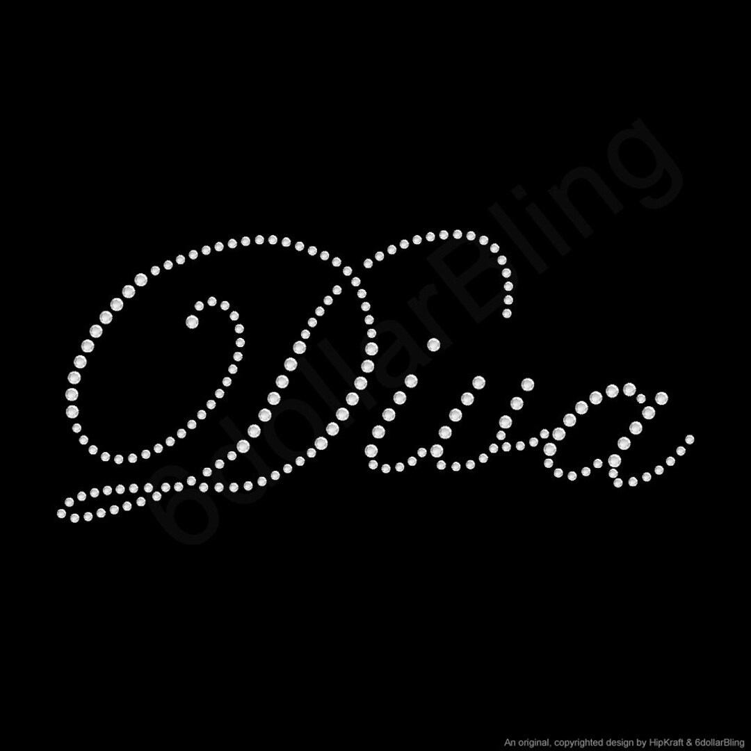 Rhinestone Iron on Transfer "diva" Crystal Bling Design for Divas ...