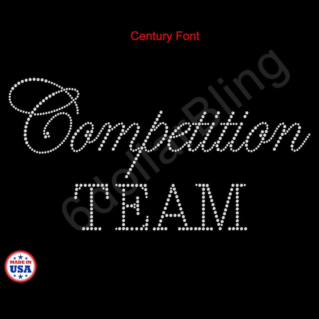Rhinestone Iron on Transfer "competition Team" Crystal Bling Design ...