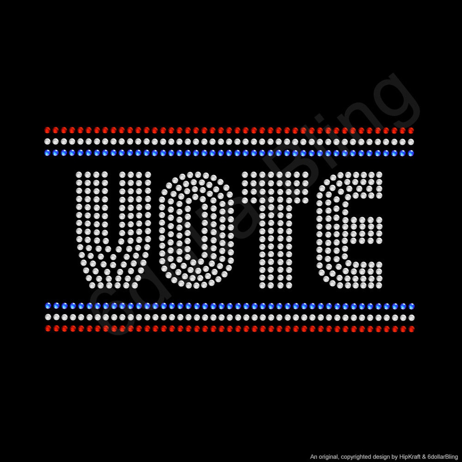 VOTE Rhinestone Iron-on Crystal Bling Hotfix Sparkle Transfer - Etsy