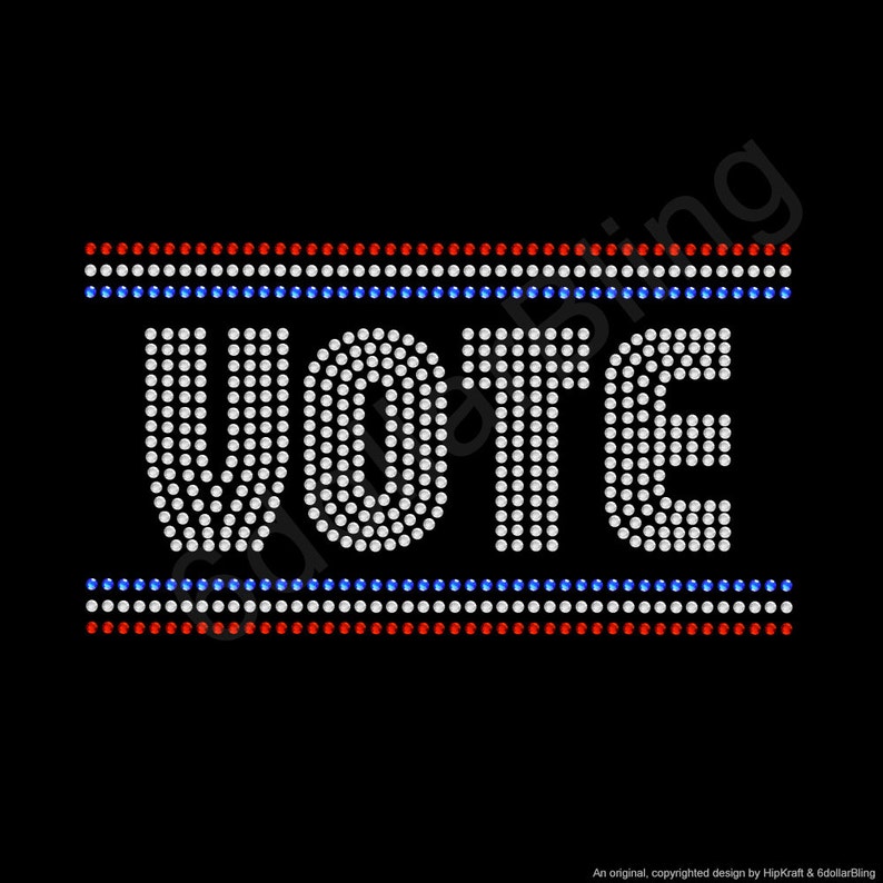 VOTE Rhinestone Iron-on Crystal Bling Hotfix Sparkle Transfer - Etsy