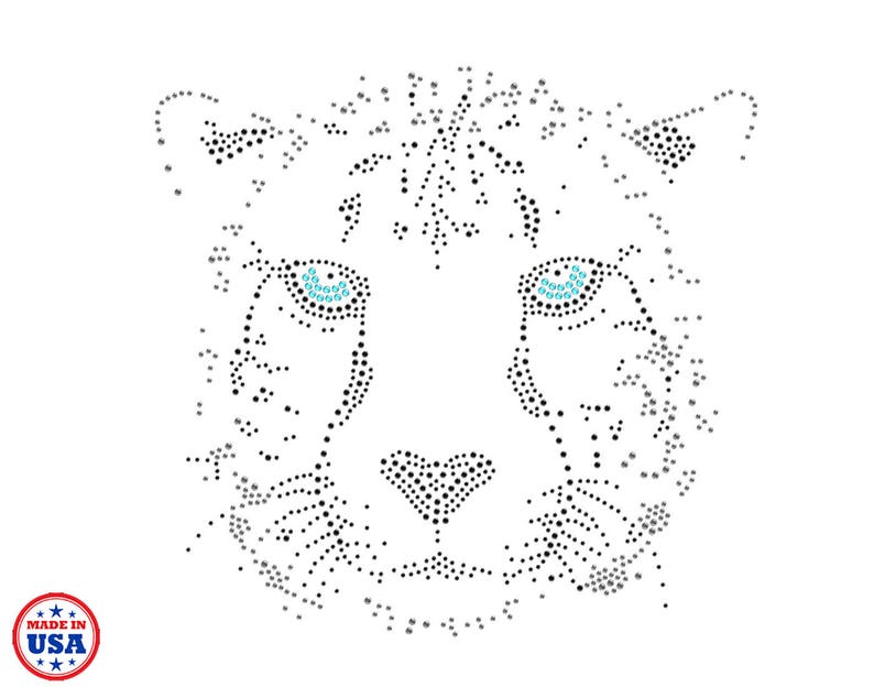 Snow Leopard Rhinestone Iron-on Crystal Bling Transfer | Etsy