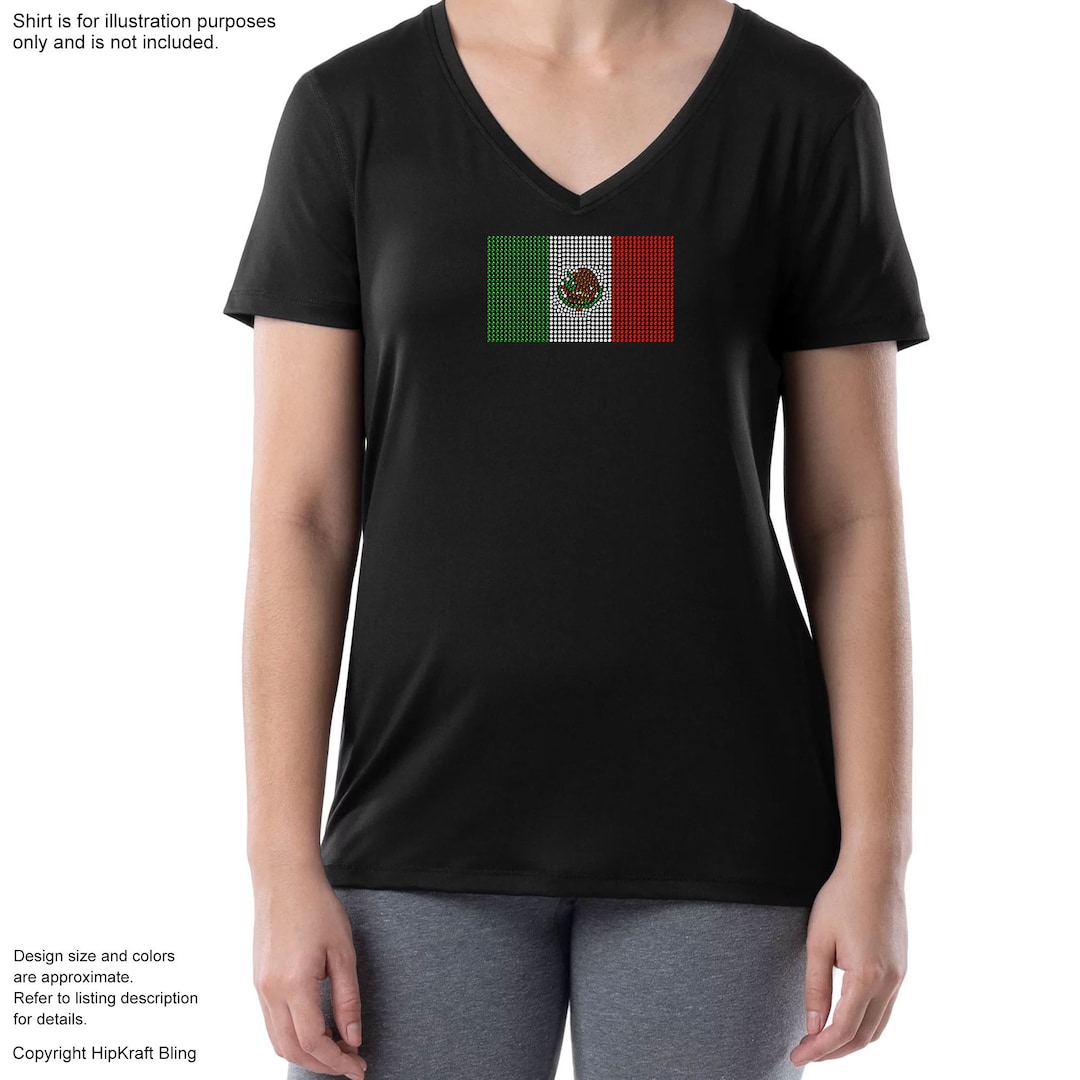 Mexico Flag Rhinestone Iron-on Transfer Crystal Sparkle Bling Applique ...
