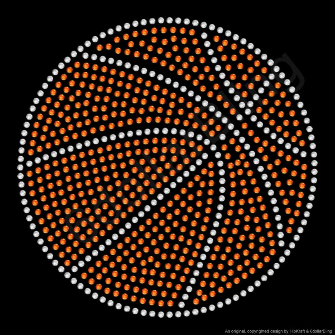 Large Basketball Rhinestone Iron-on Crystal Bling Hotfix Sparkle ...