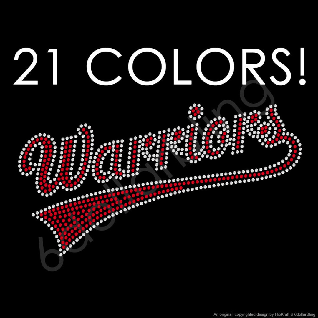Rhinestone Iron-on Transfer Warriors Bling - Baseball, Mom, Grandma ...