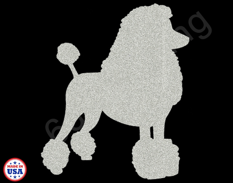Standard Poodle Glitter Iron-on Transfer Bling Applique Design - Make ...