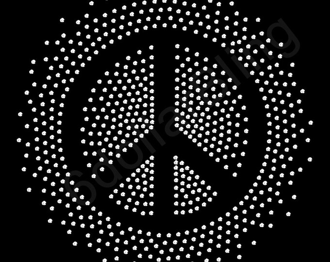 Rhinestone Iron on Transfer peace Sign starburst | Etsy
