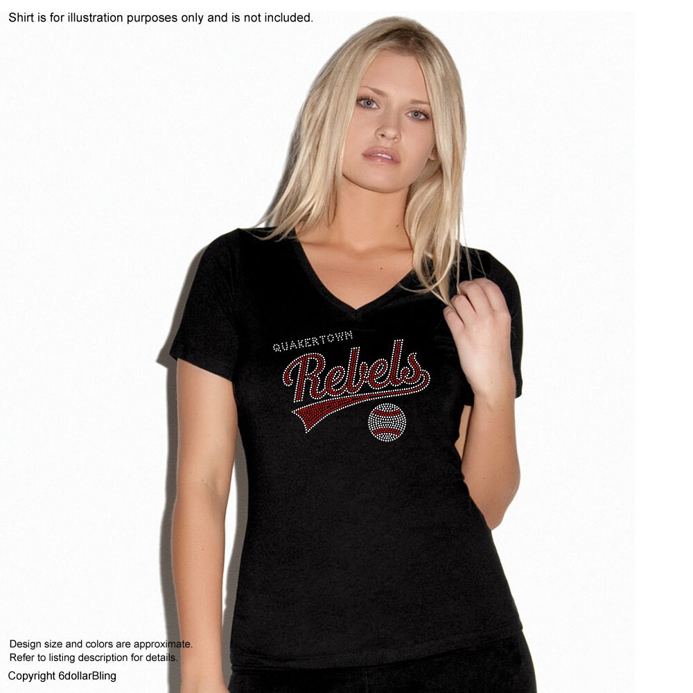 Rebels or Rebelettes Rhinestone Iron-on Crystal Bling Hotfix Sparkle ...