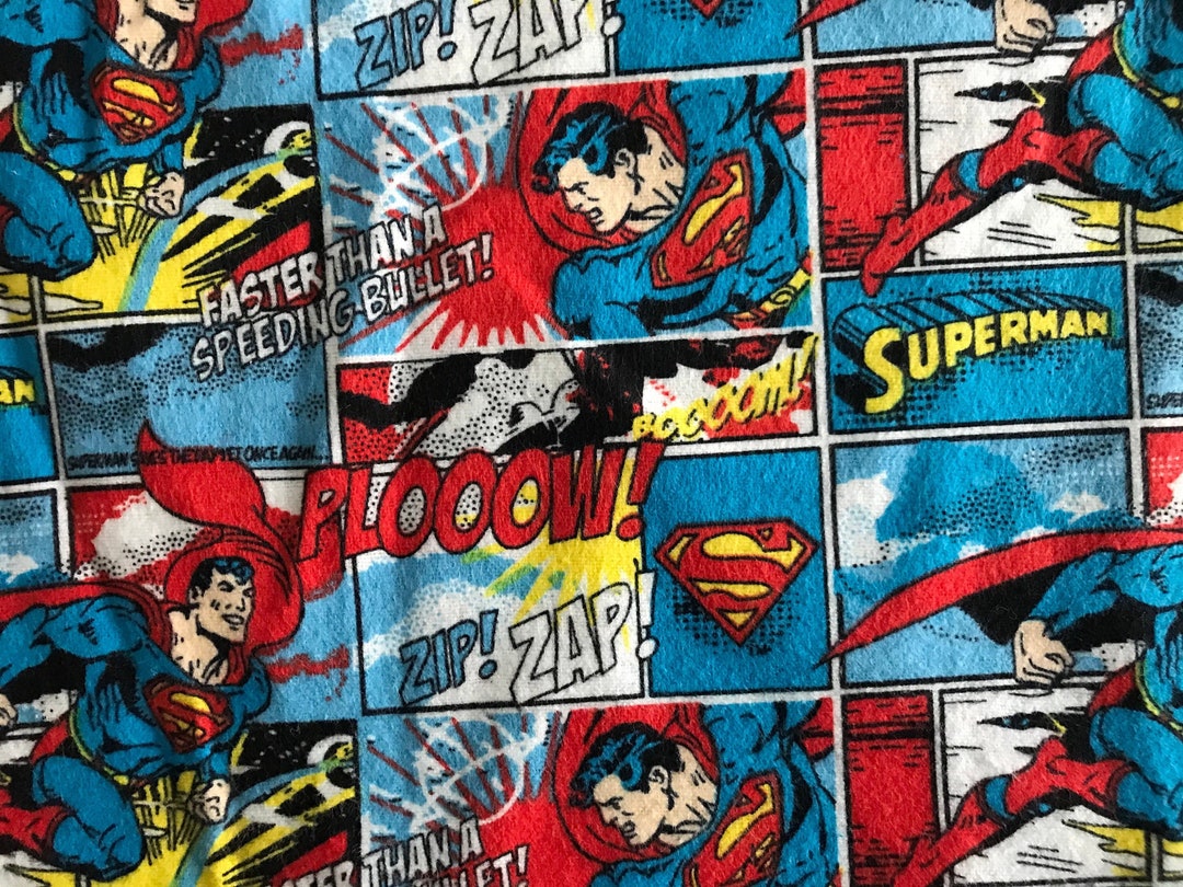 Superman, Flannel, Fabric by the 1/2 Yard, 100% Cotton - Etsy