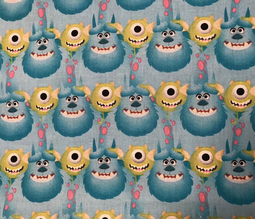 Monsters Inc. Mike and Sully Toss, Fabric by the 1/2 Yard, 100% Cotton ...