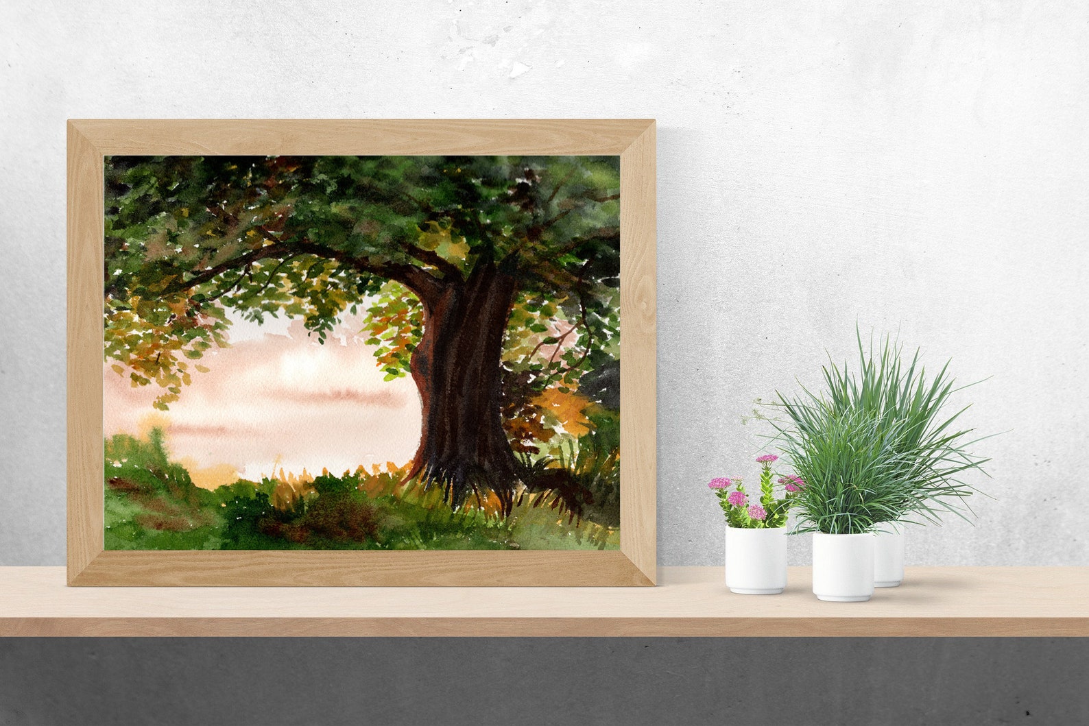 Lovely Backlight Tree Watercolor Painting. 8 X 10 Original Painting Not ...