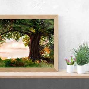 Lovely Backlight Tree Watercolor Painting. 8 X 10 Original Painting Not ...