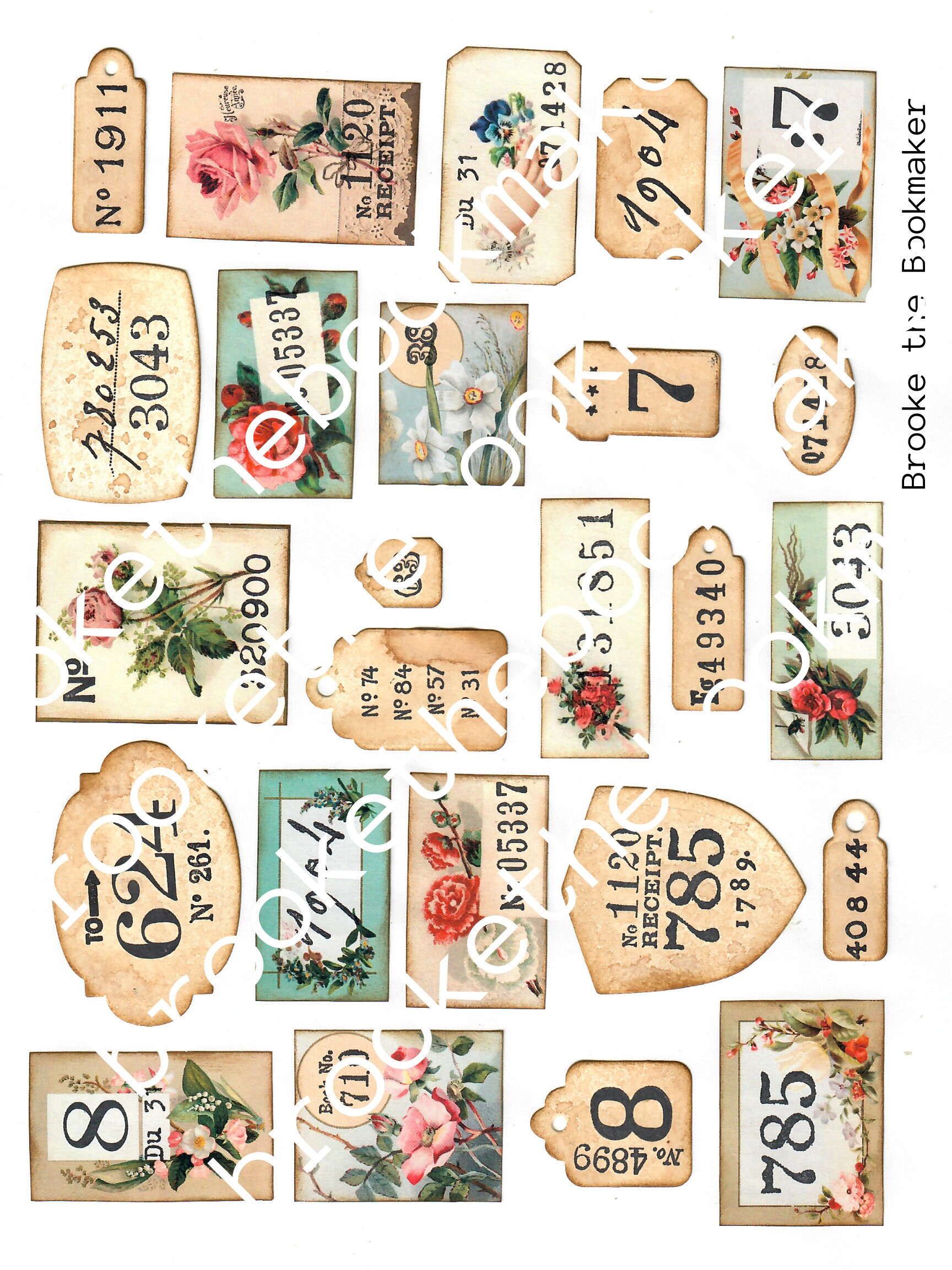 Vintage Number Labels - Etsy
