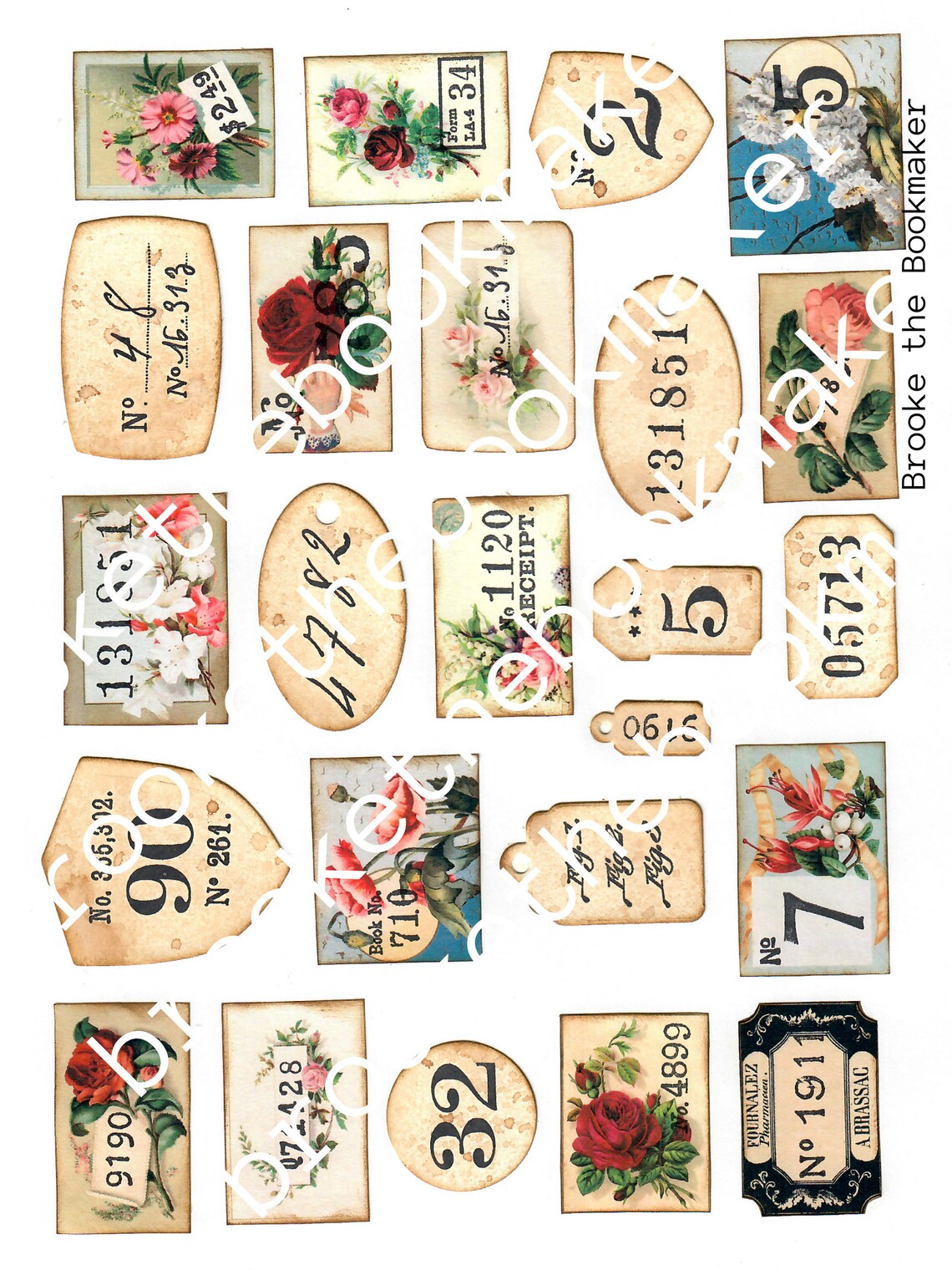 Vintage Number Labels - Etsy