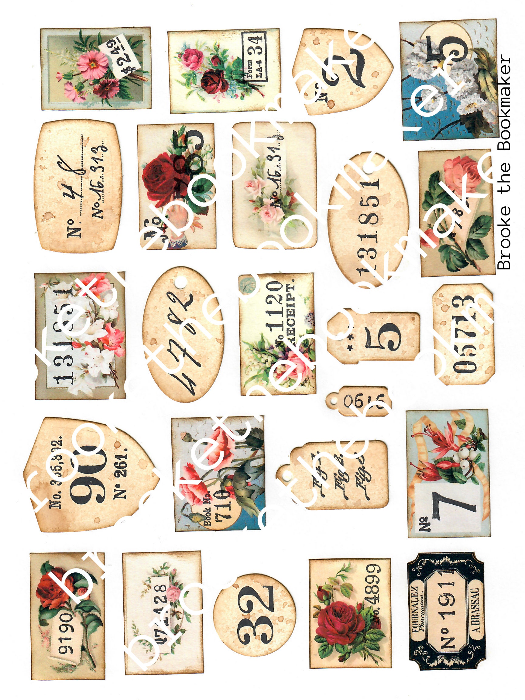 Vintage Number Labels - Etsy