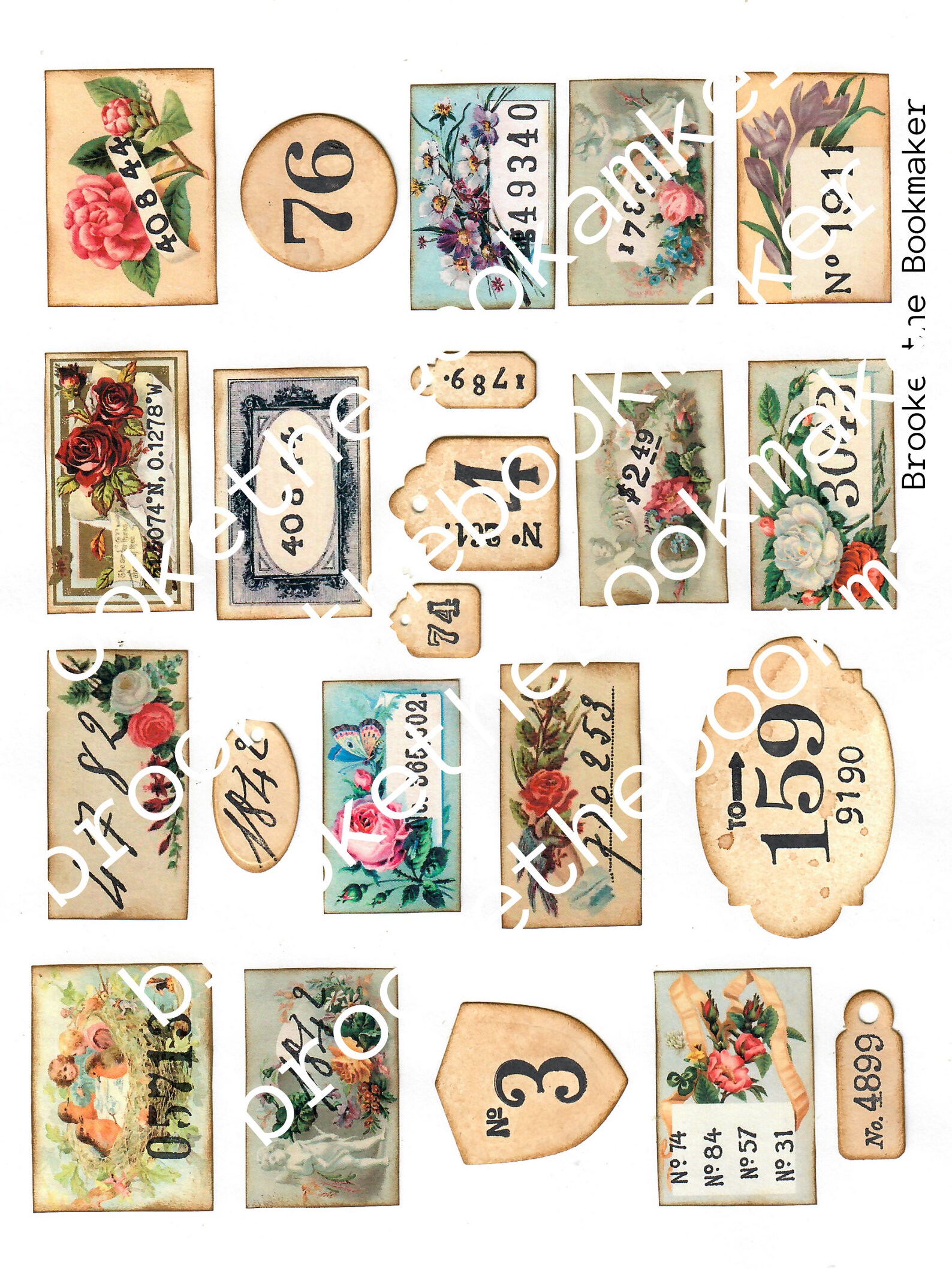 Vintage Number Labels - Etsy