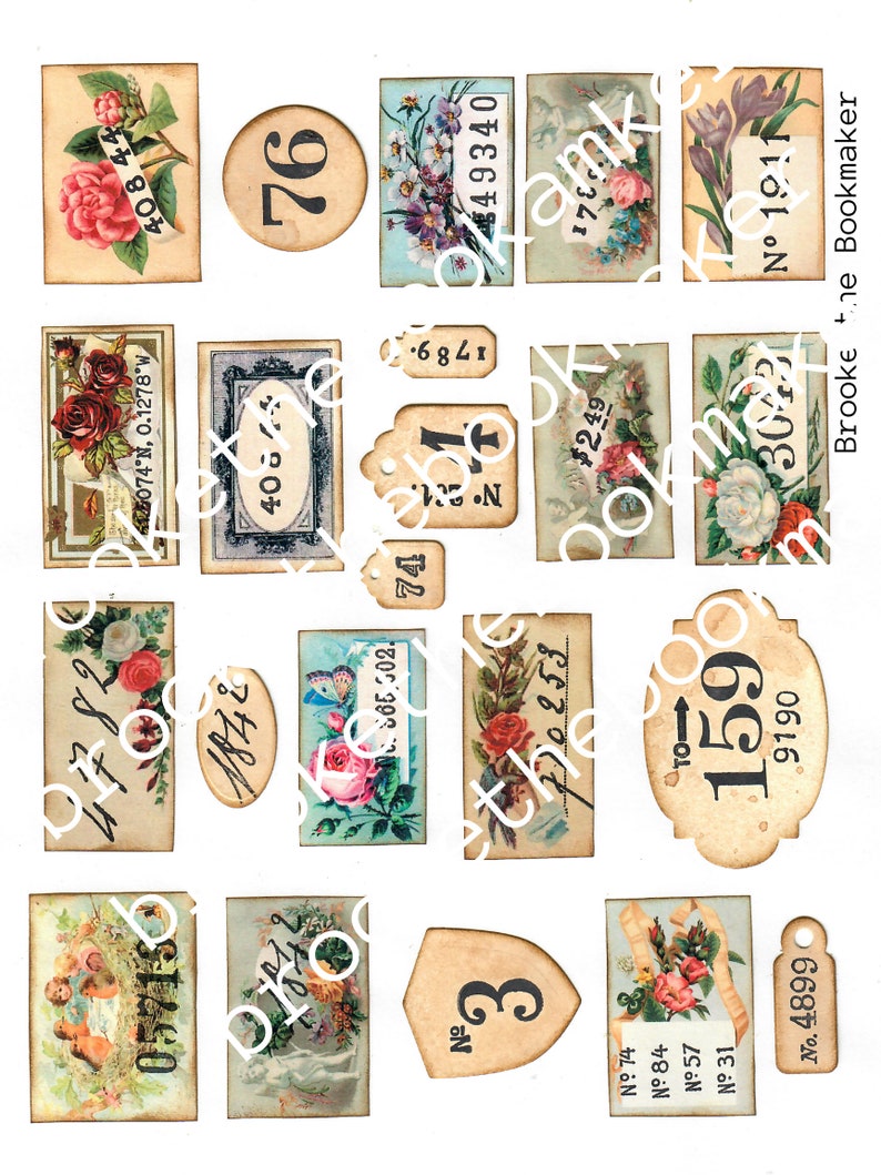 Vintage Number Labels - Etsy