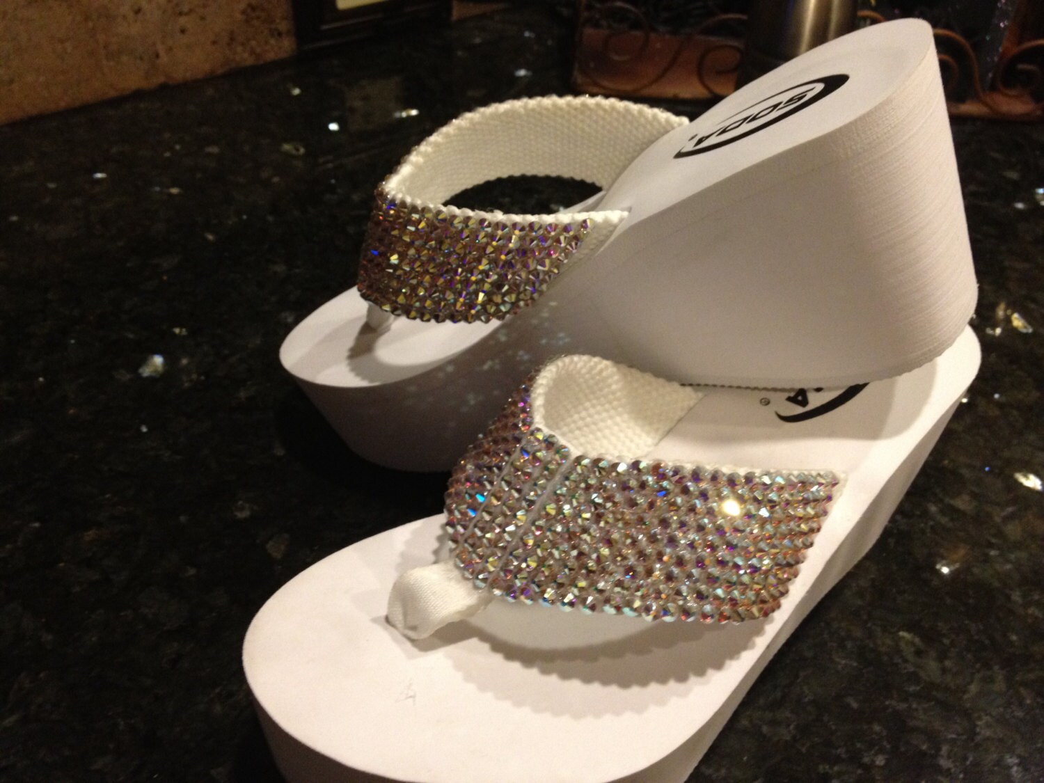 Diamond Diva's Wedding White Swarovksi Crystal Flip Flops - Etsy Diamond Diva's Wedding White Swarovksi Crystal Flip Flops - Etsy