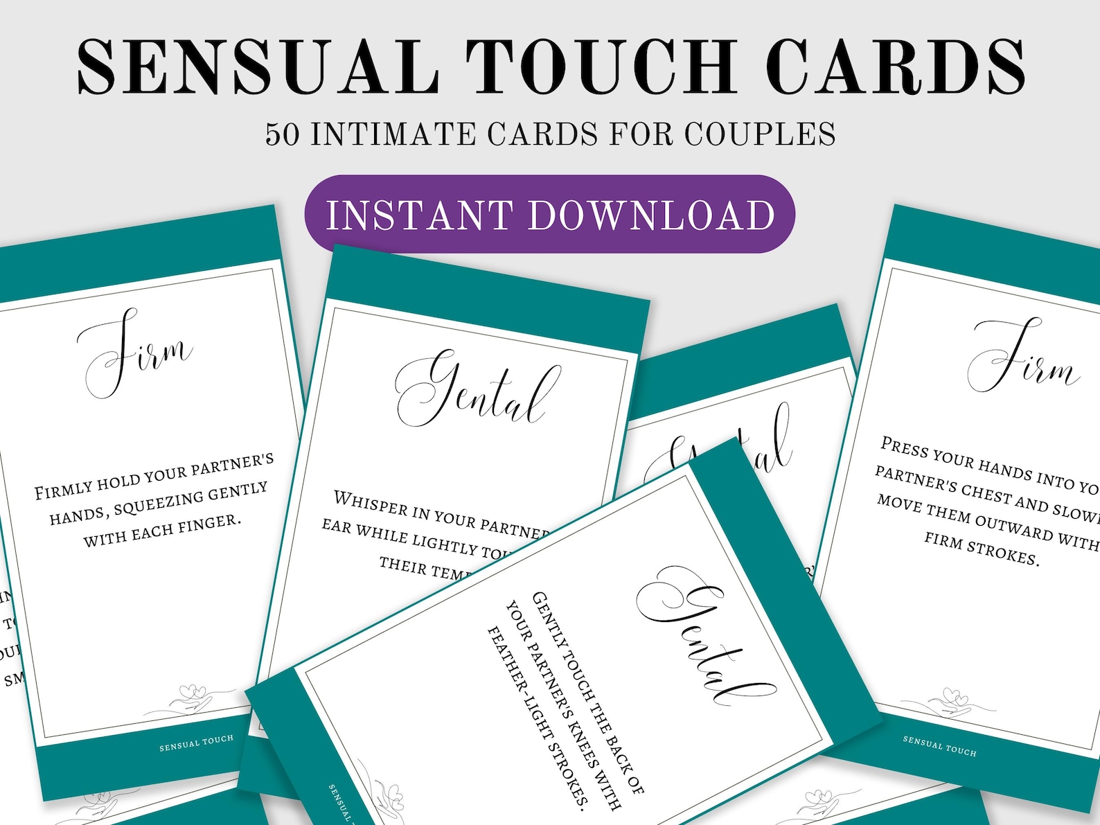 Sensual Touch Cards: 50 Intimacy Exploration for Couples (printable ...