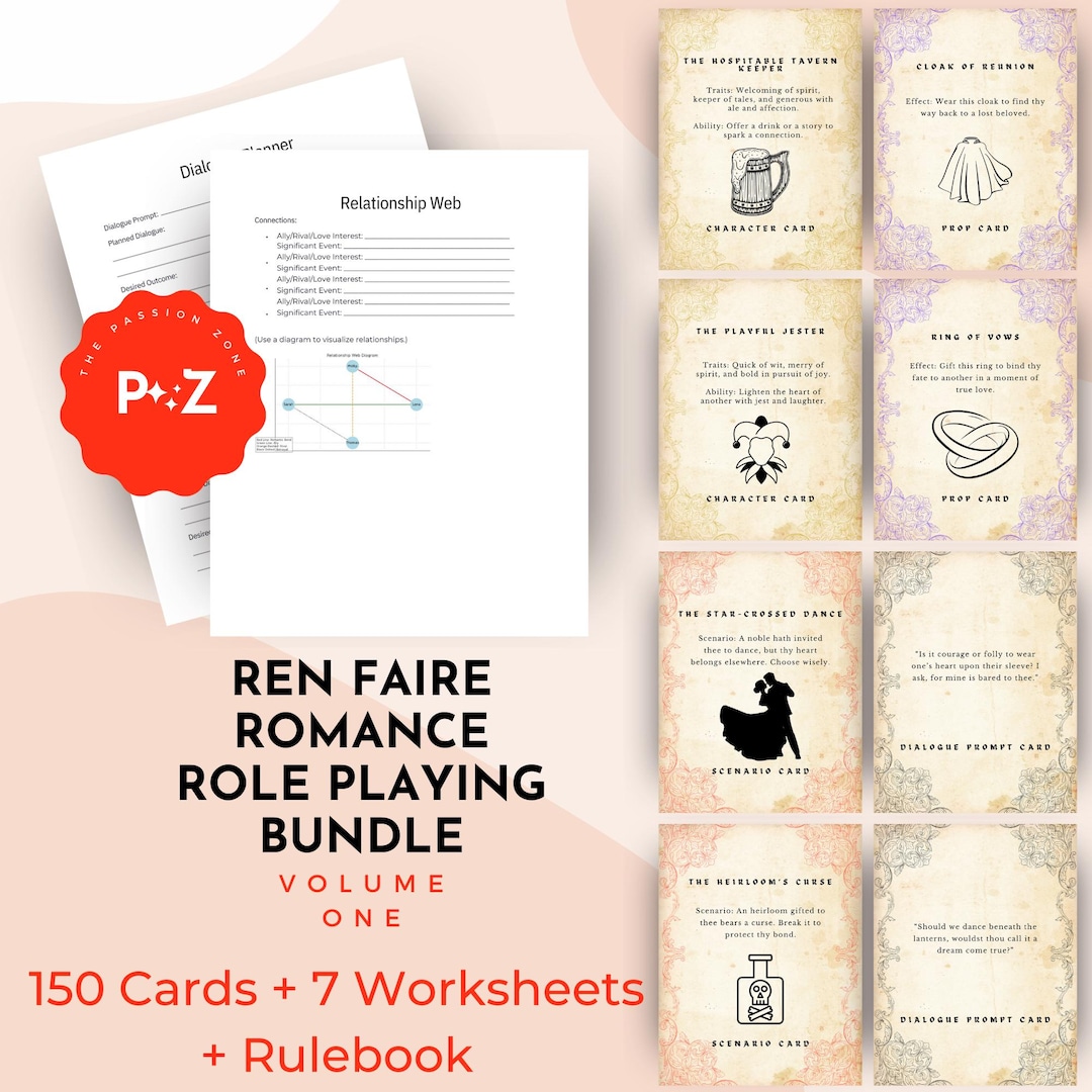 Ren Faire Romance Adventure Cards – Immersive Medieval Role-playing ...