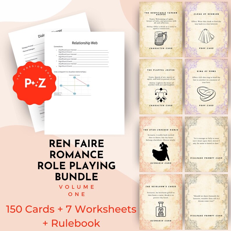 Ren Faire Romance Adventure Cards – Immersive Medieval Role-playing ...