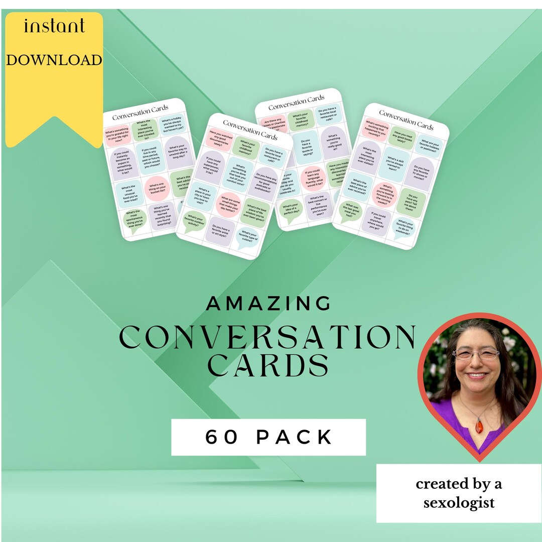 Conversation Starter Cards, Couples, Friends, Social Gatherings, Talk ...
