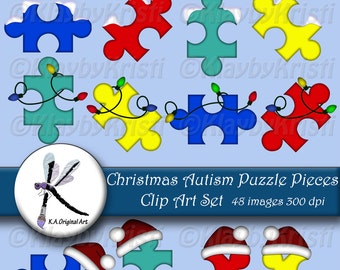 Digital Puzzle Piece Autism Alphabet Clipart. Letters Numbers - Etsy