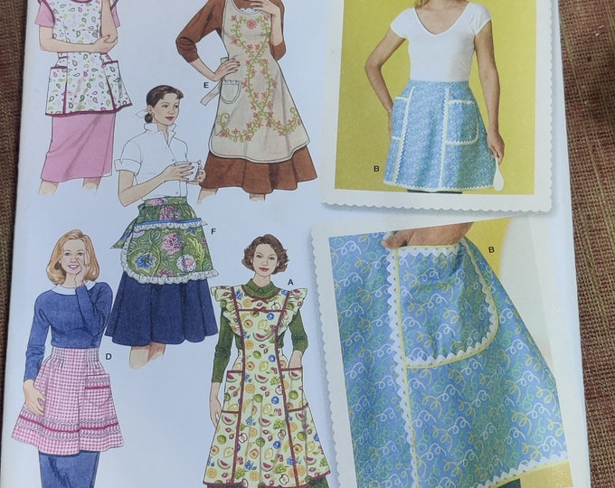 Simplicity 4282 Retro Style Full and Half Aprons From the 20s Thru the ...