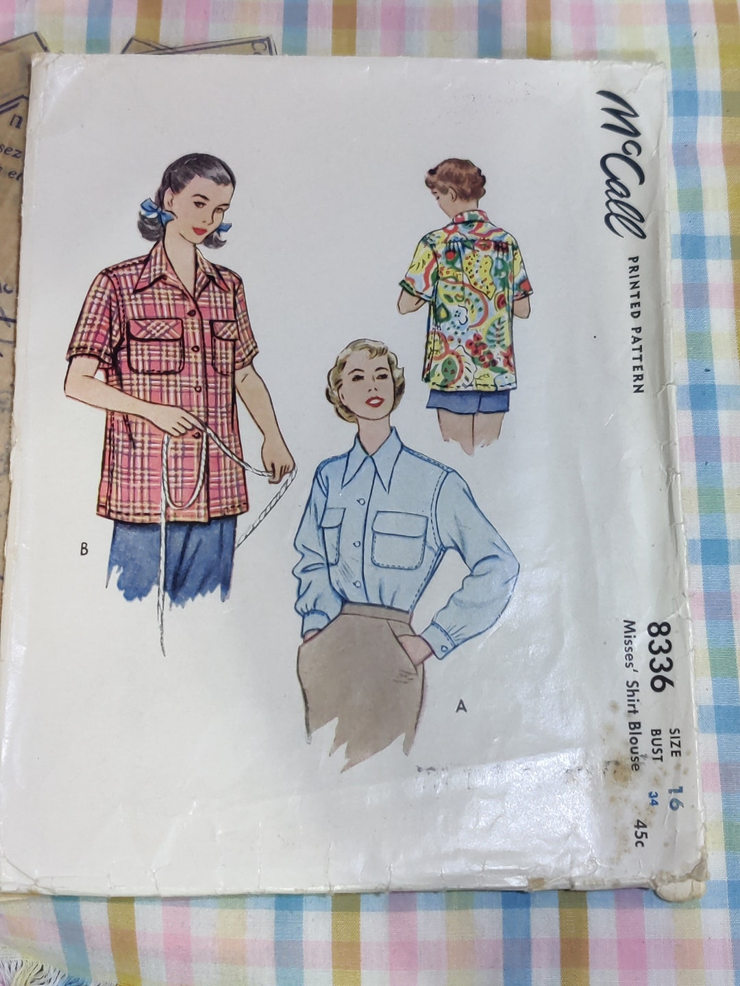 Mccall 8336 Camp Shirt Blouse Farm Girl Farmcore Western Hawaiian Beach ...