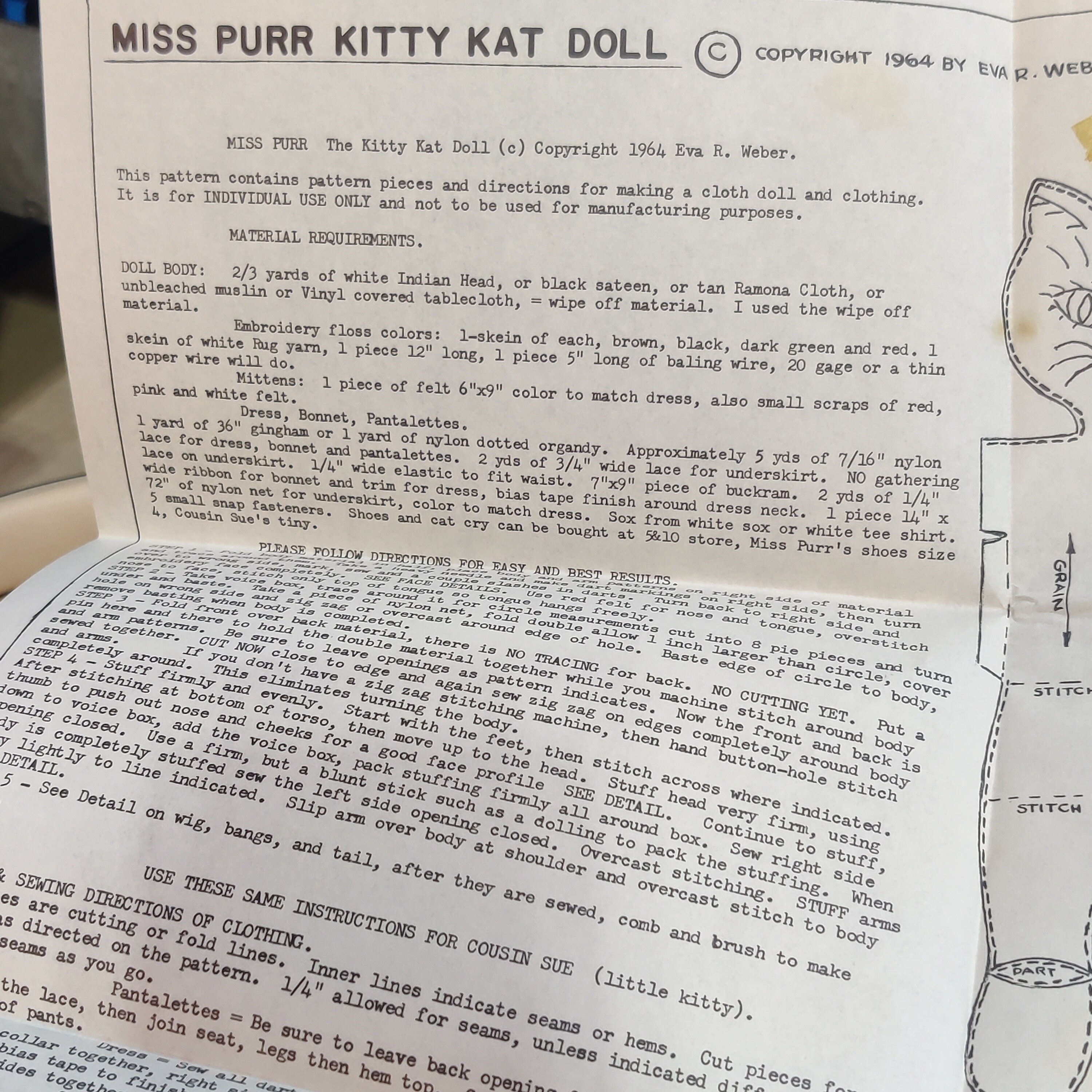 Mail Order Stuffed Cats miss Purr & cousin - Etsy