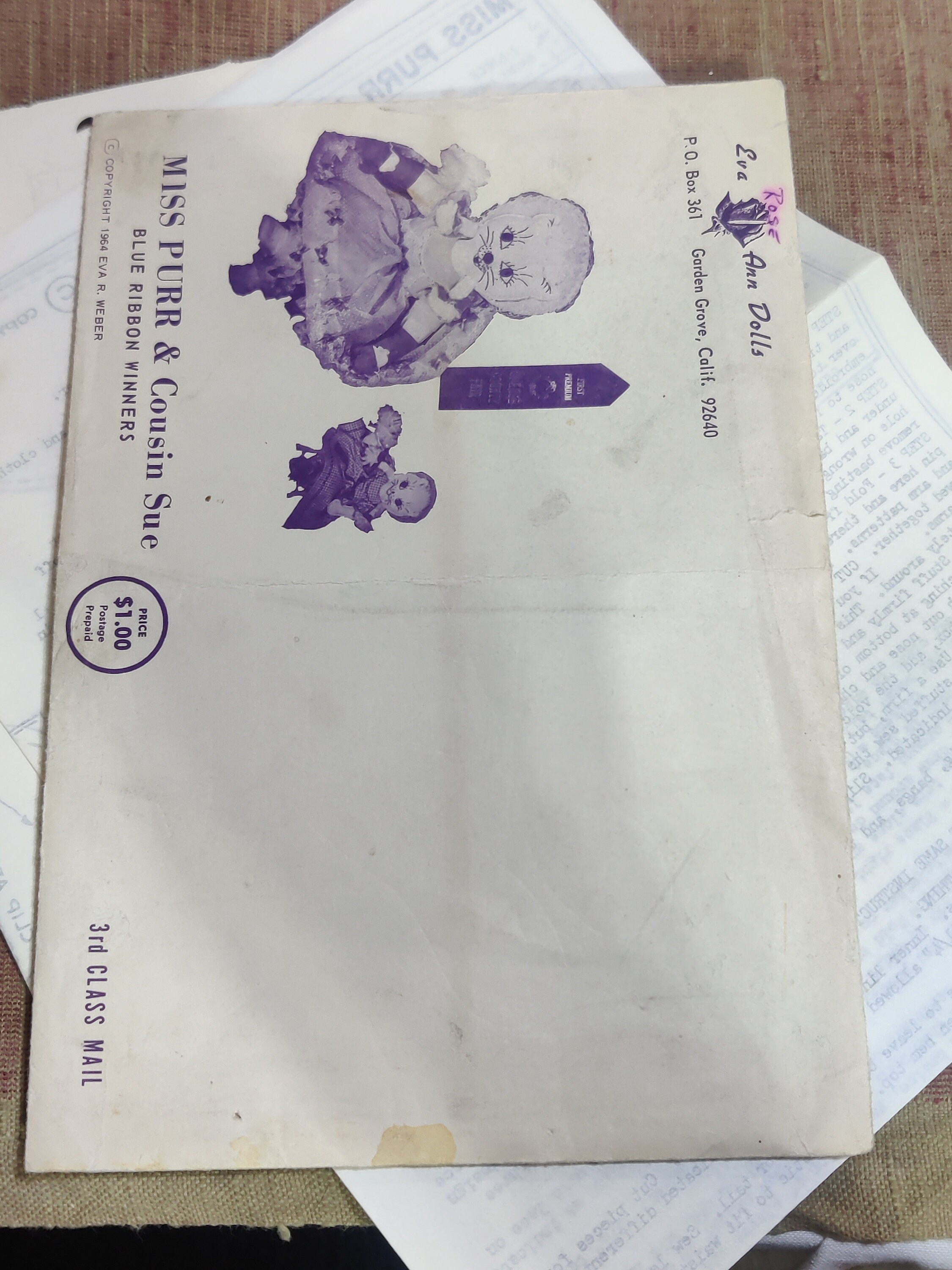 Mail Order Stuffed Cats miss Purr & cousin - Etsy