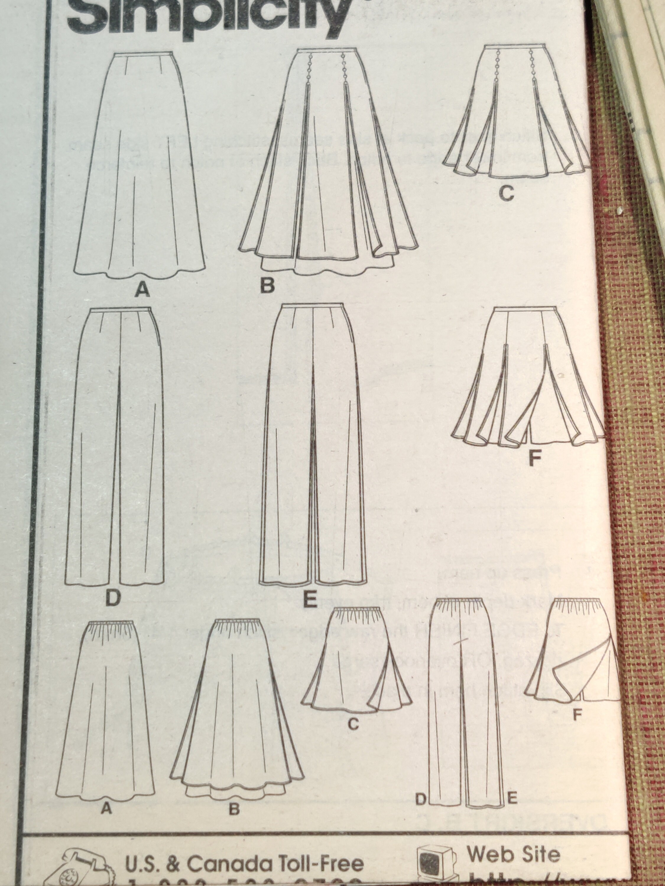 Simplicity 8014 Flared Skirt & Overskirt and Stright Leg - Etsy